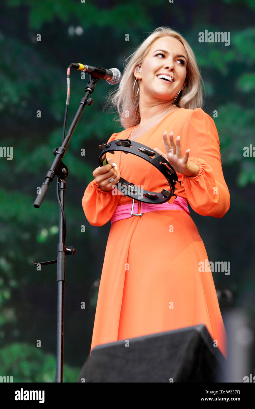 Tara Wilcox of The Wandering Hearts performs on stage as Barclaycard ...