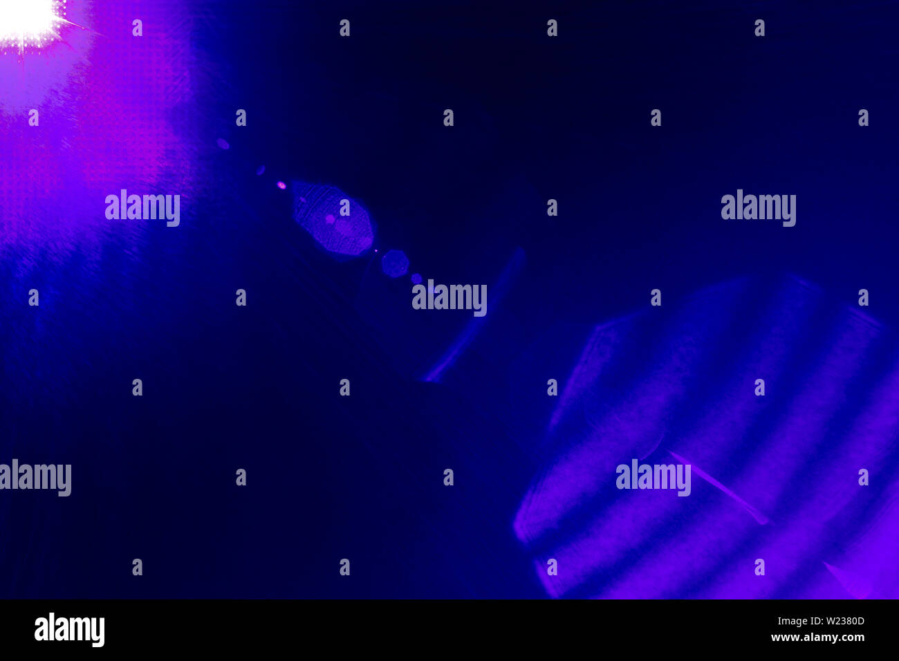 Camera lens flare by laser light create hexagons of objective iris ...