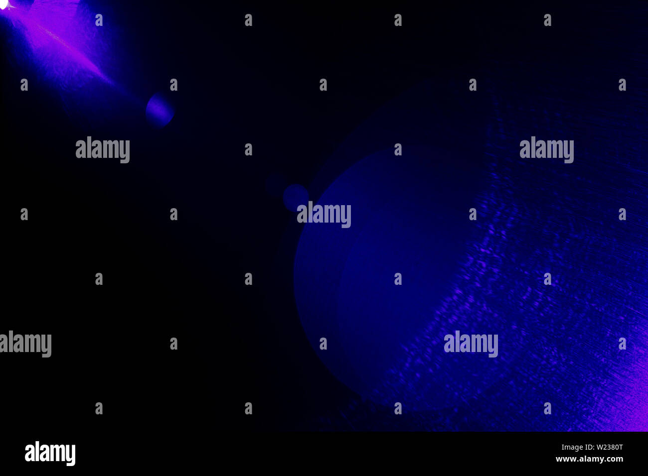 Camera lens flare by laser light create circles of objective and ...