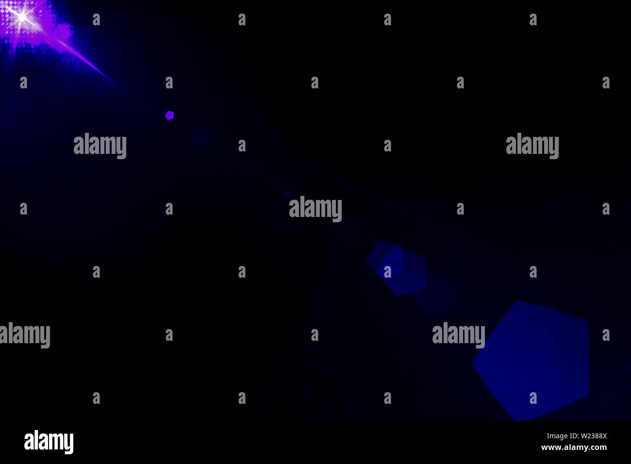 Camera lens flare by laser light create hexagons of objective iris ...
