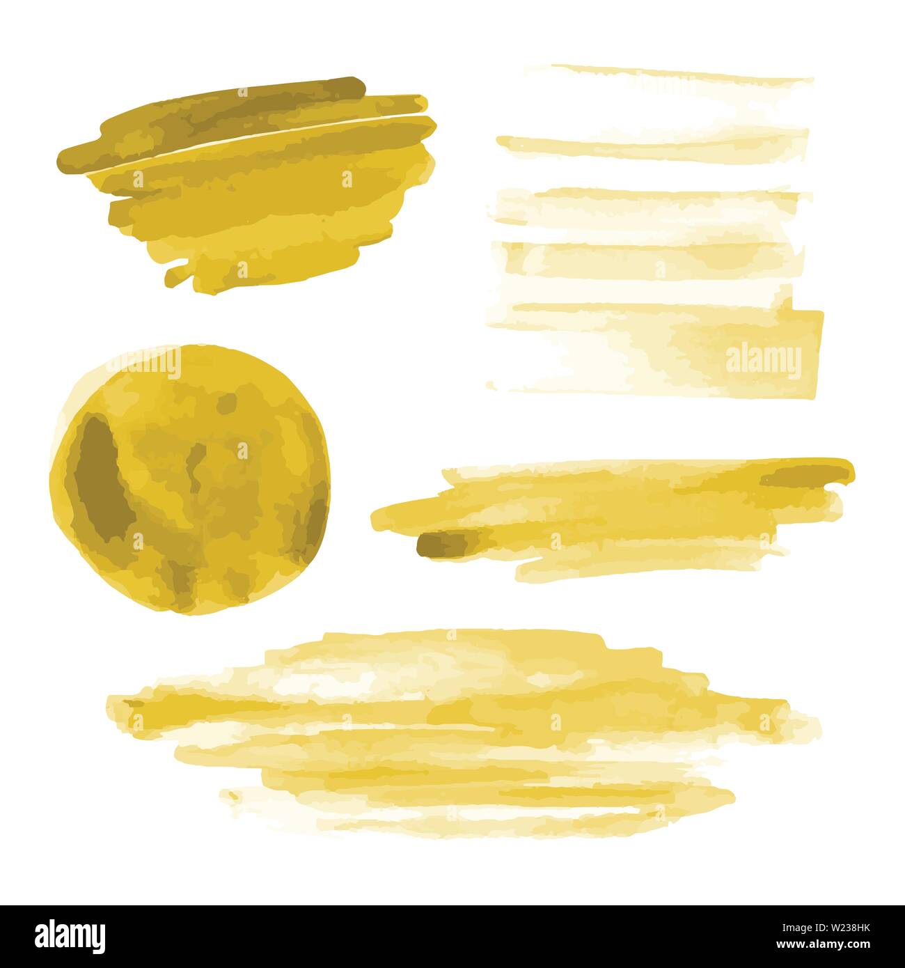 Yellow gold watercolor splotches hi-res stock photography and images ...
