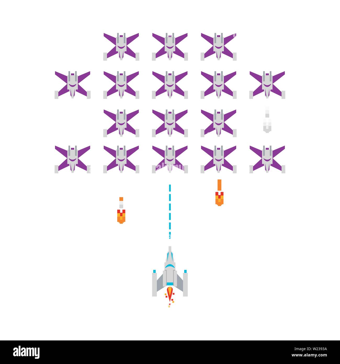 Retro videogame spaceship scenery Stock Vector Image & Art - Alamy