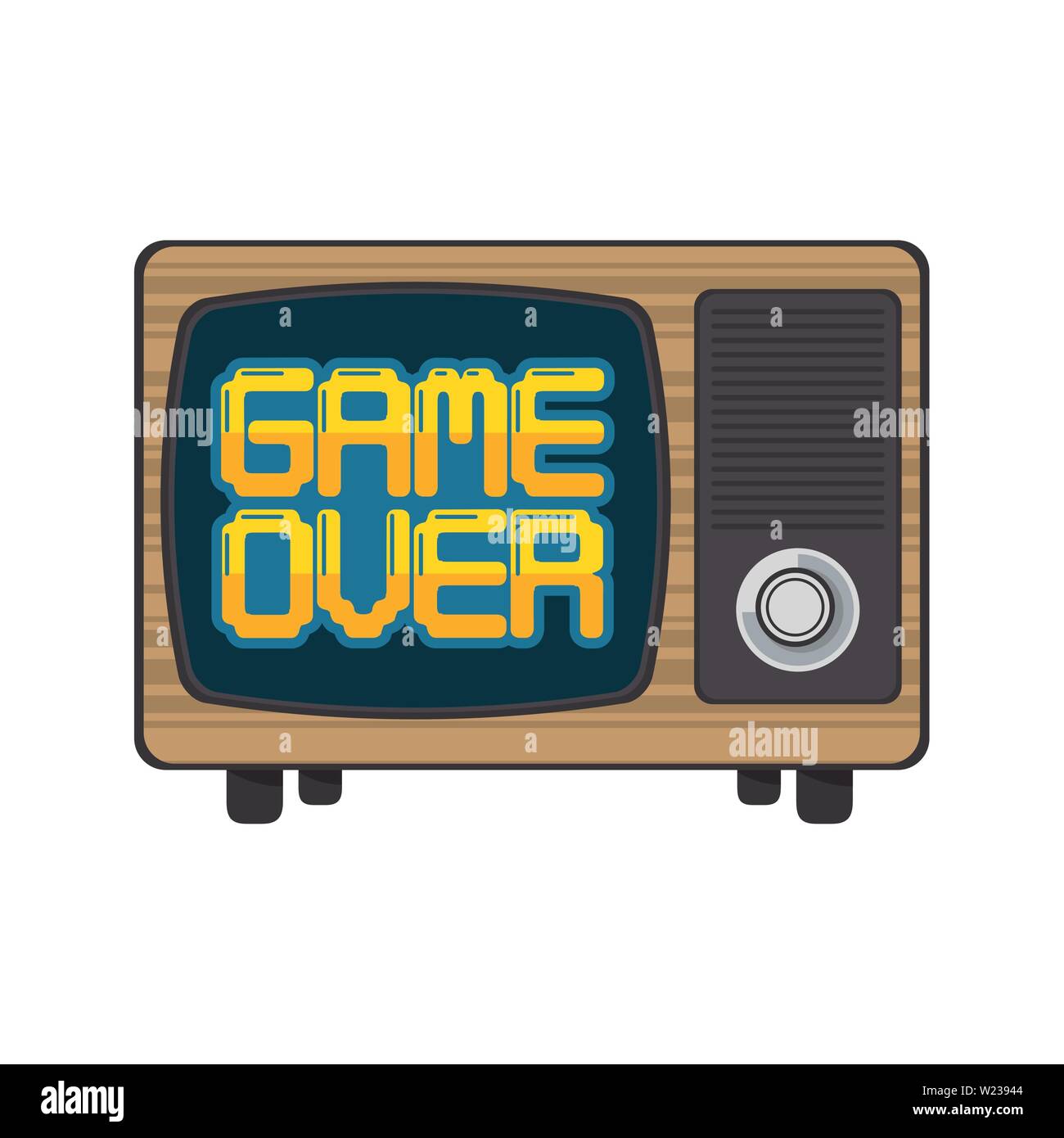 Retro videogame game over on tv screen Stock Vector Image & Art - Alamy