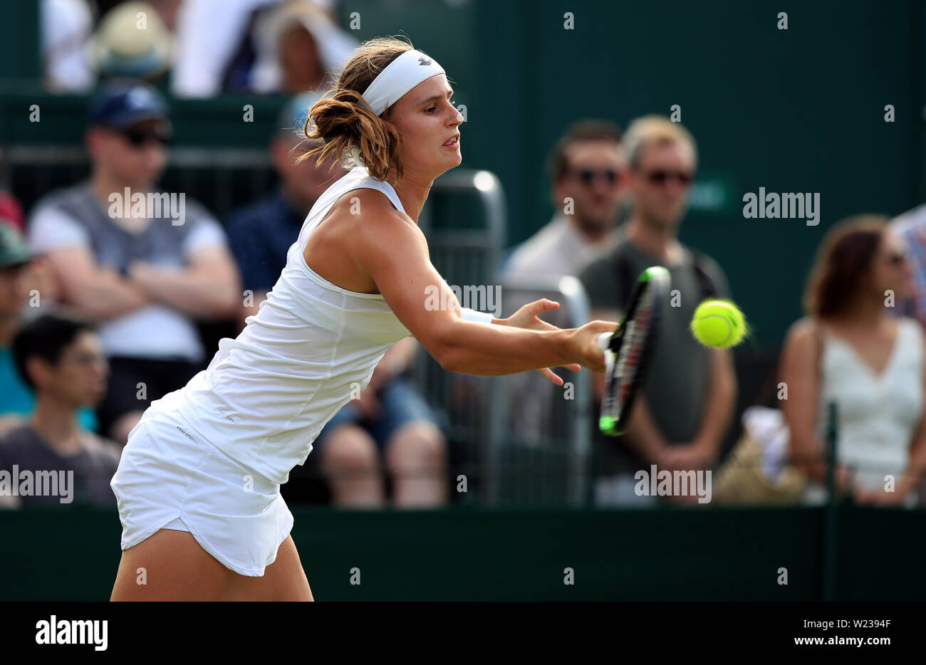 Greet Minnen in action on day five of the Wimbledon Championships at ...
