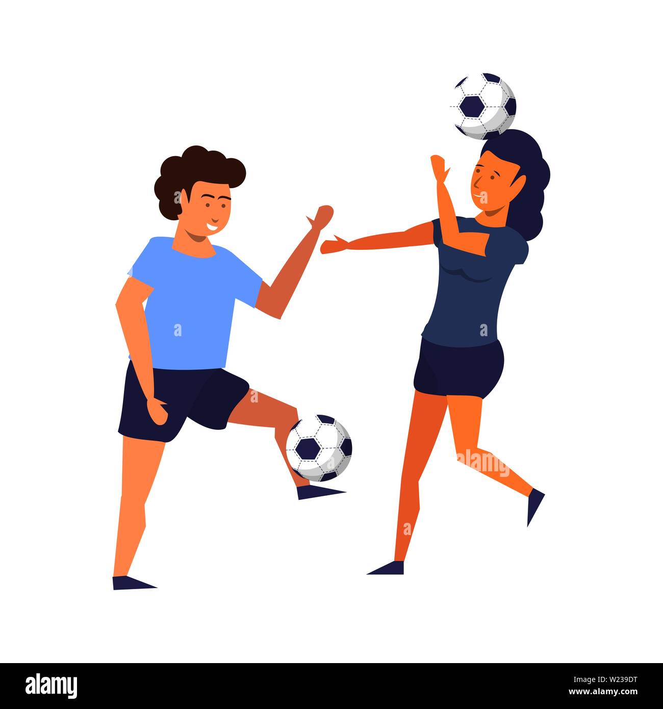 Couple training sports cartoons isolated Stock Vector Image & Art - Alamy