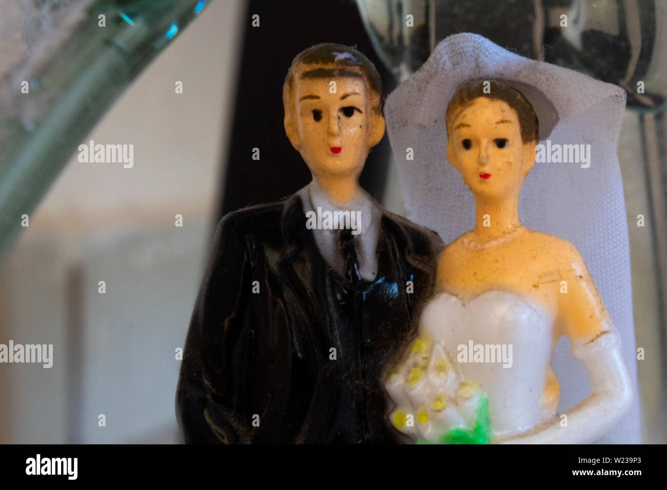 Close up of a pair of wax wedding couple dolls, with white skin Stock ...