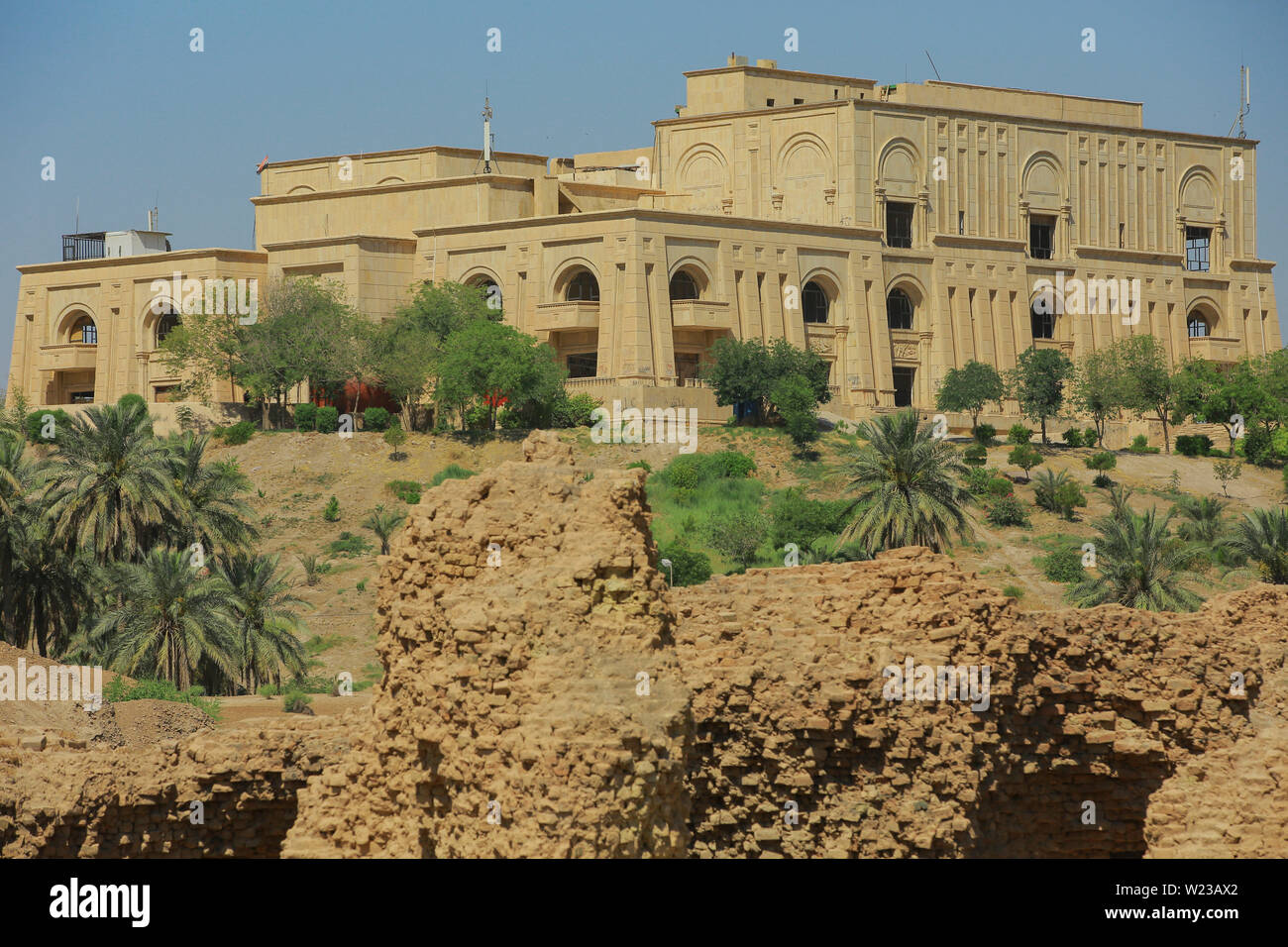 Hillah, Iraq. 05th July, 2019. A general view of the Babylonian Palace ...