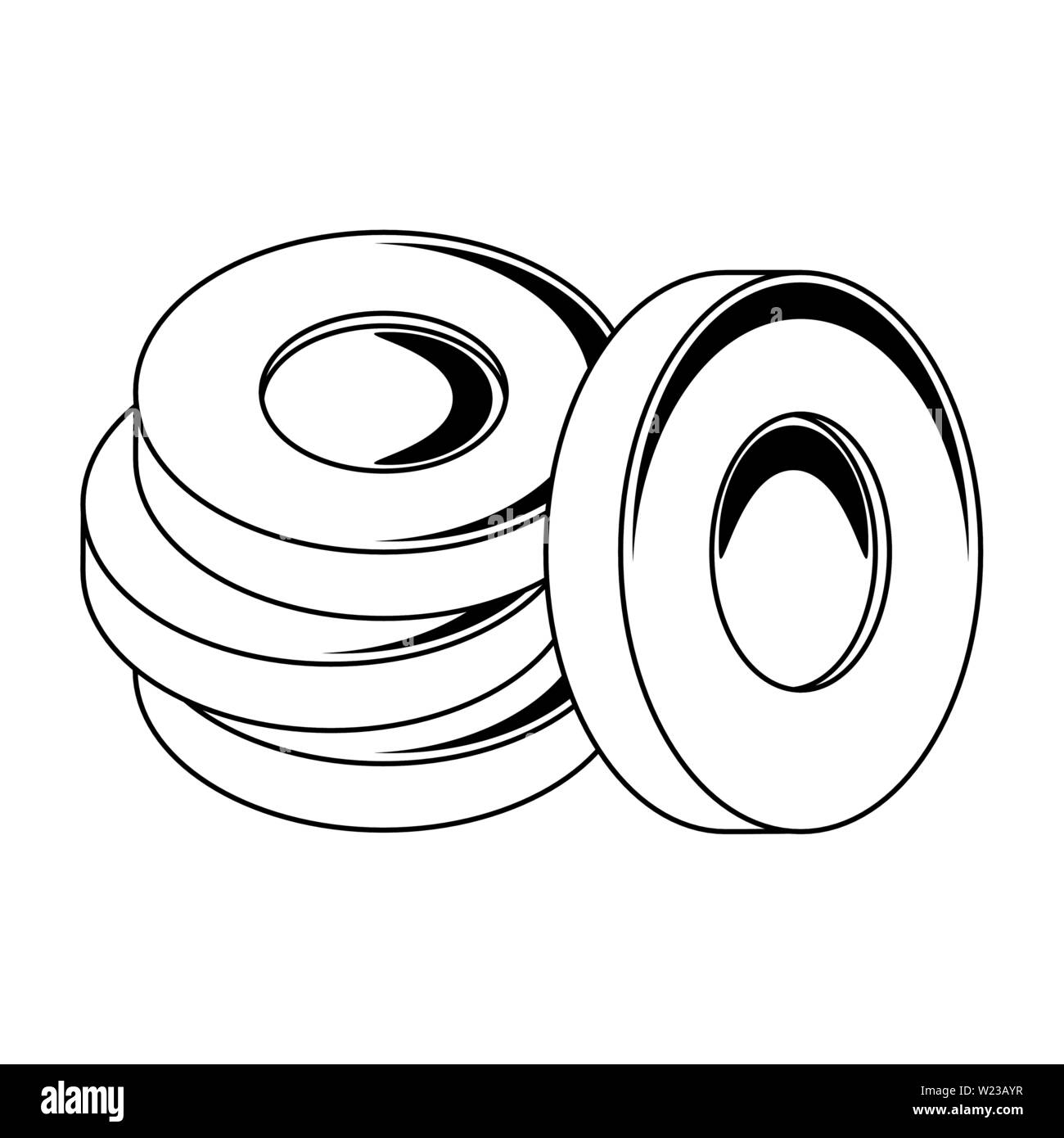 videogame arcade coins stacked isoated in black and white Stock Vector ...