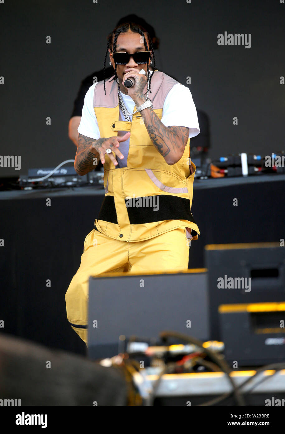Tyga performs on stage on Day 1 of Wireless Festival held at Finsbury ...