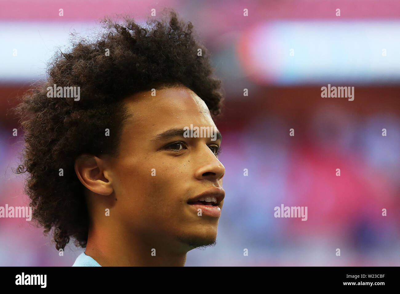 Leroy Sane of Manchester City - Chelsea v Manchester City, FA Community ...