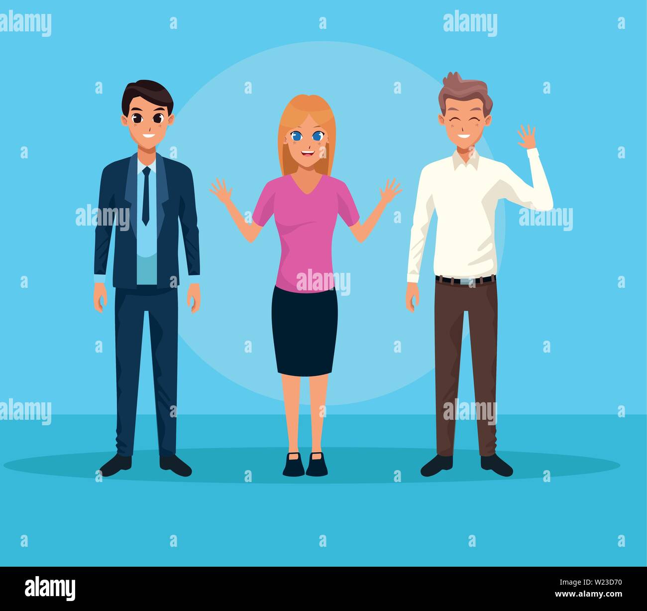 Young smiling woman blue Stock Vector Images - Alamy