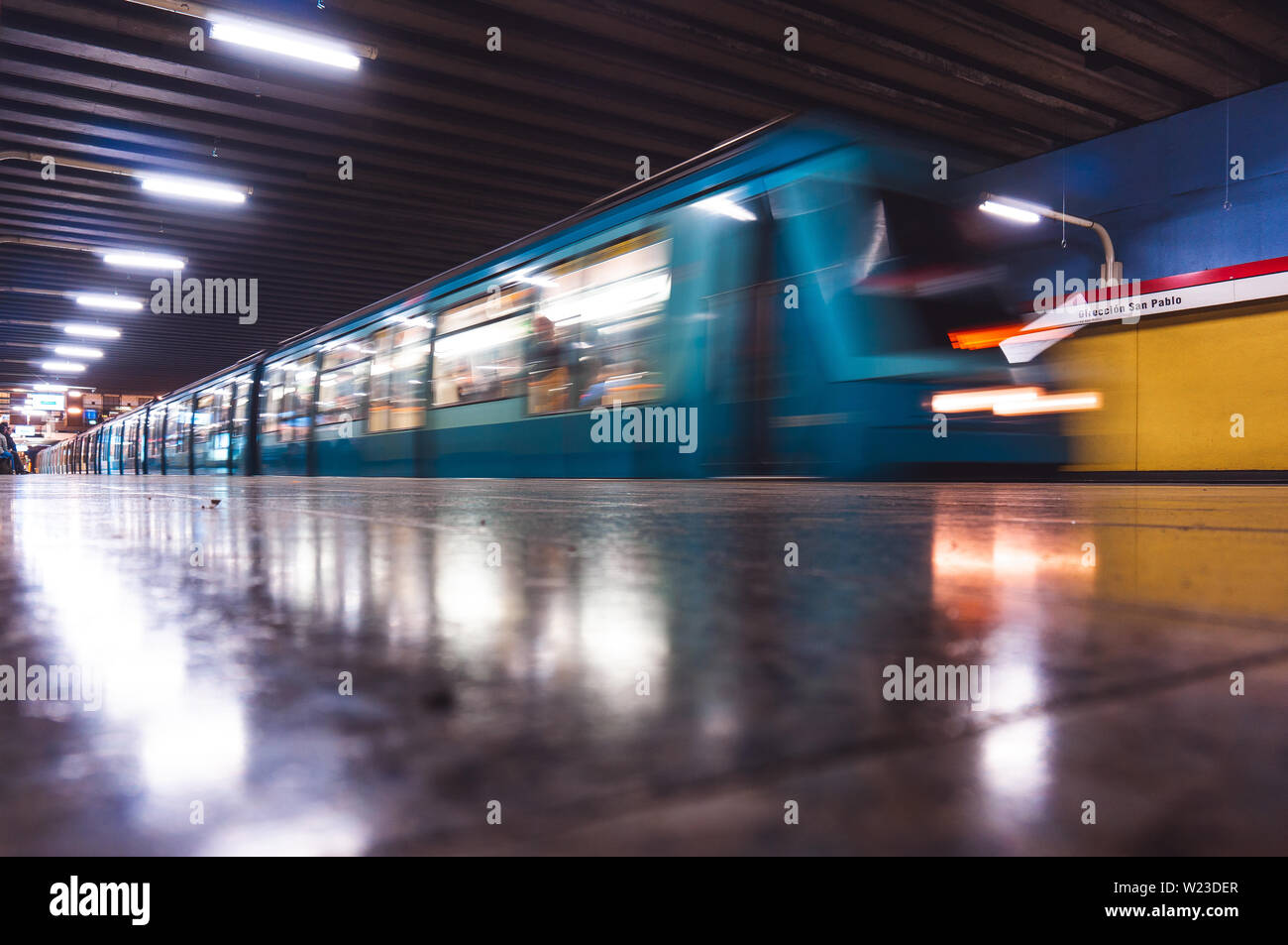 SANTIAGO, CHILE - SEPTEMBER 2015: A Santiago Metro NS93 train at ...