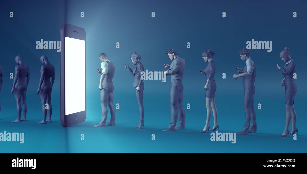 Technology Smartphone Turning People into Zombies Concept Stock Photo ...