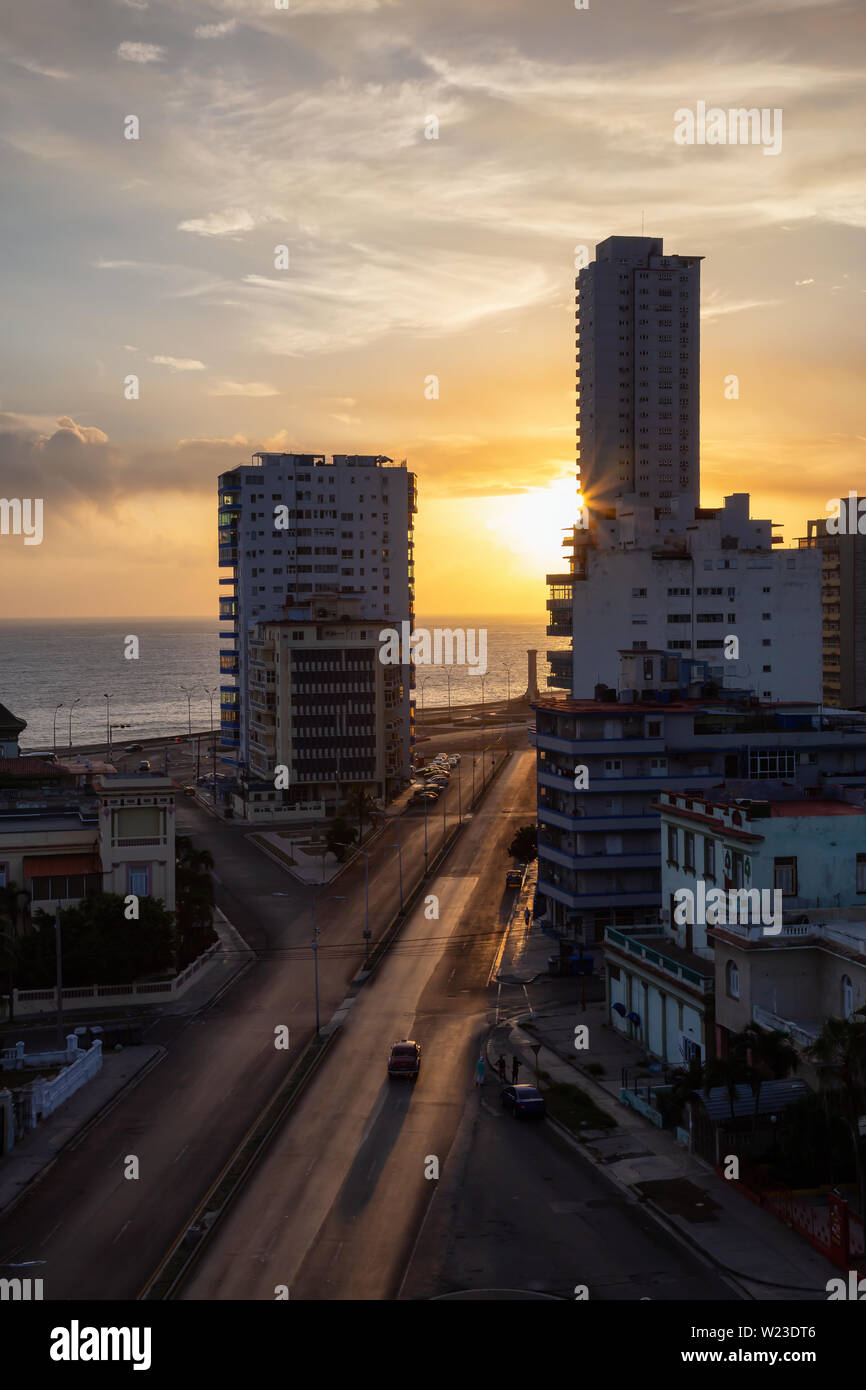 Aerial view of the residential neighborhood in the Havana City, Capital ...