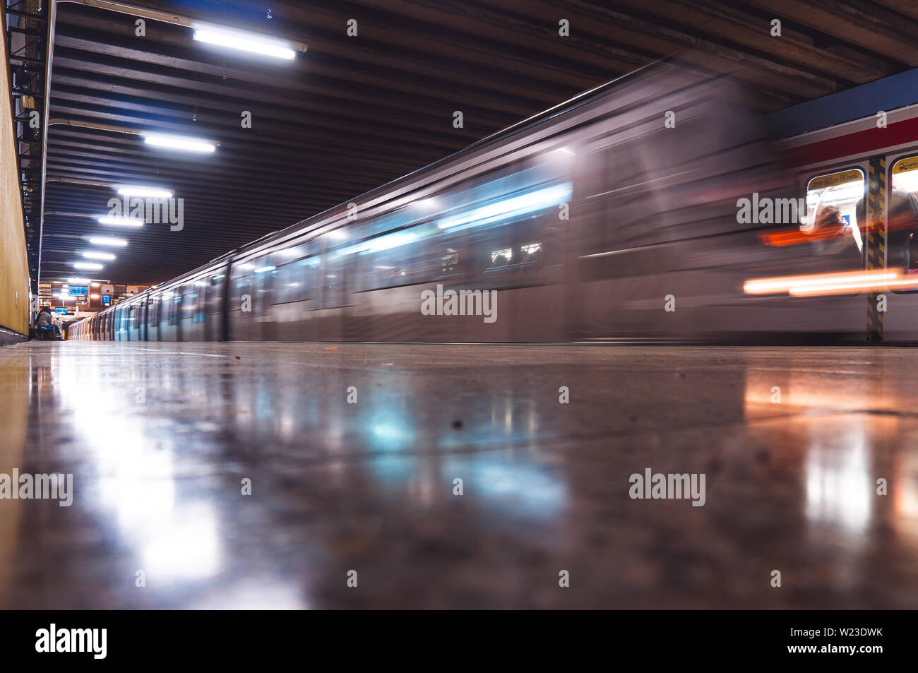 SANTIAGO, CHILE - SEPTEMBER 2015: A Santiago Metro NS93 train at ...