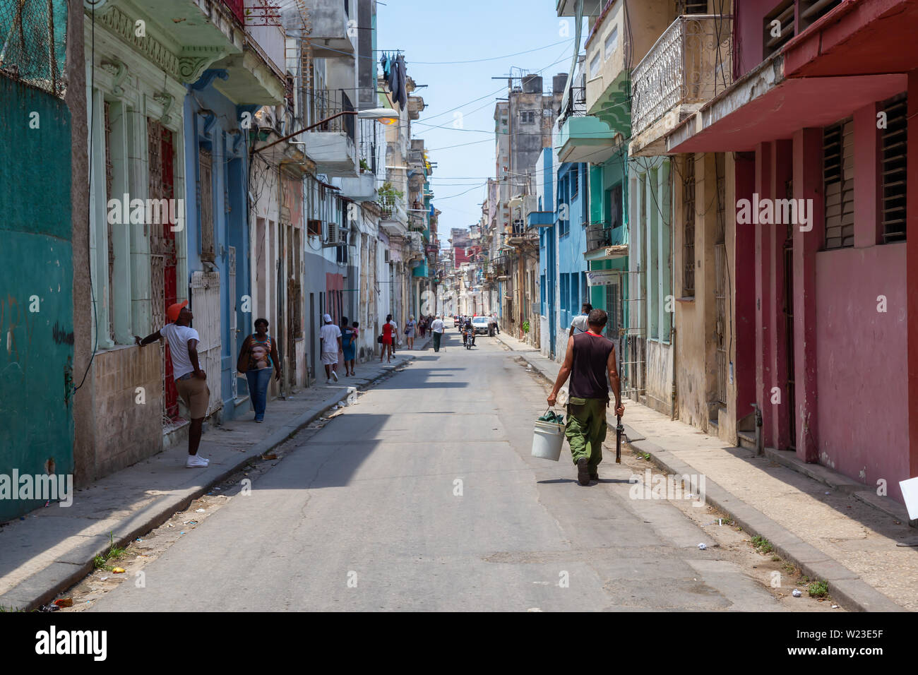 Havana, Cuba - May 29, 2019: Street view of the disadvantaged ...