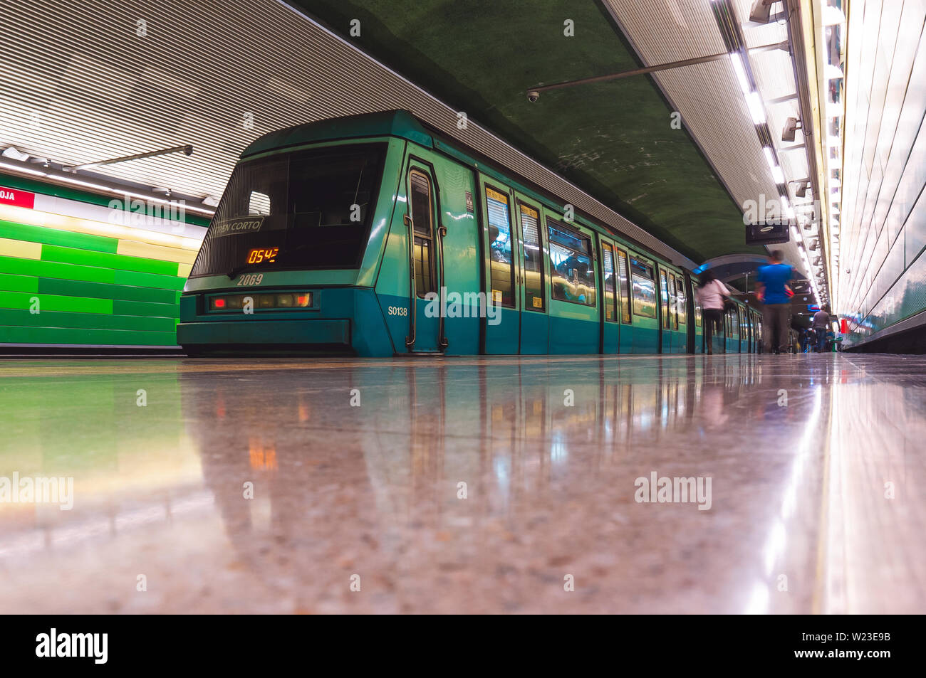 SANTIAGO, CHILE - SEPTEMBER 2015: Metro de Santiago NS93 train at ...