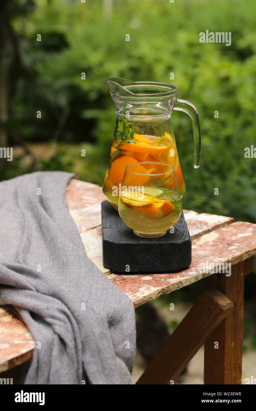 homemade lemonade in a jug for a picnic Stock Photo - Alamy