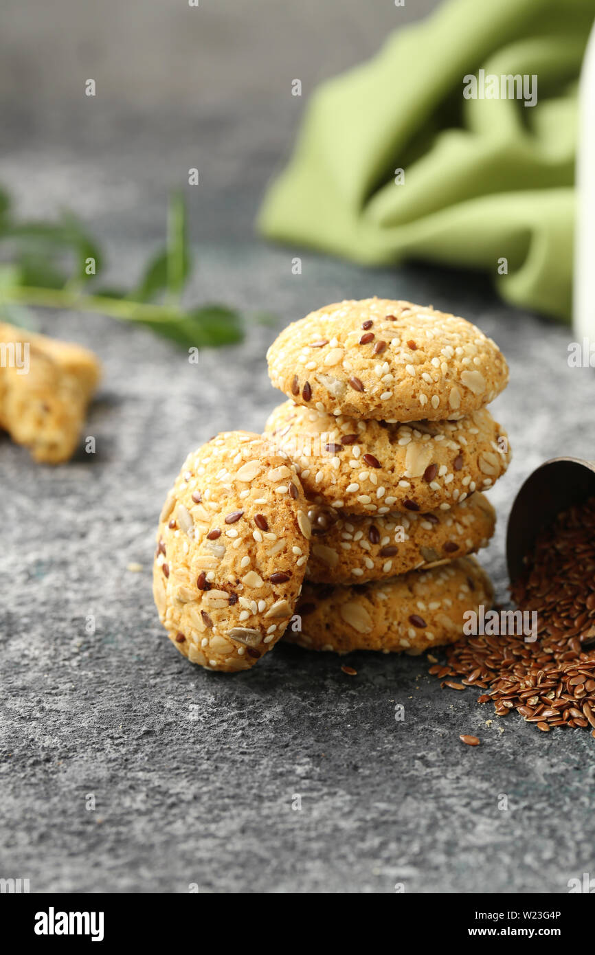 flaxseed cookies for healthy nutrition Stock Photo - Alamy