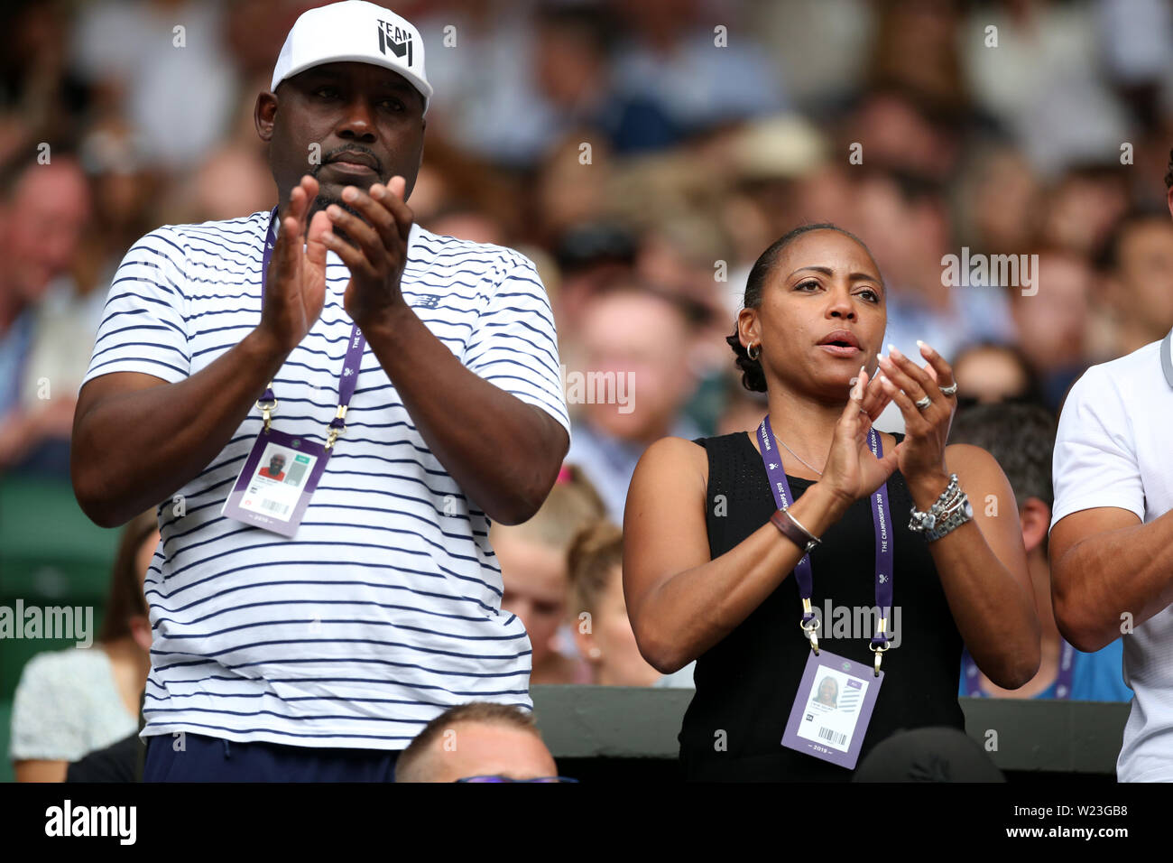 Corey & Sandi Gauff watch their daughter Cori Gauff in action on centre ...