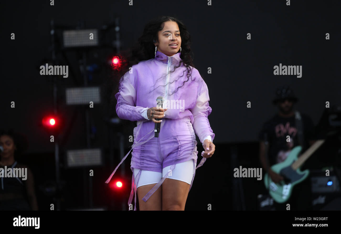 Ella Mai performs on stage on Day 1 of Wireless Festival held at ...