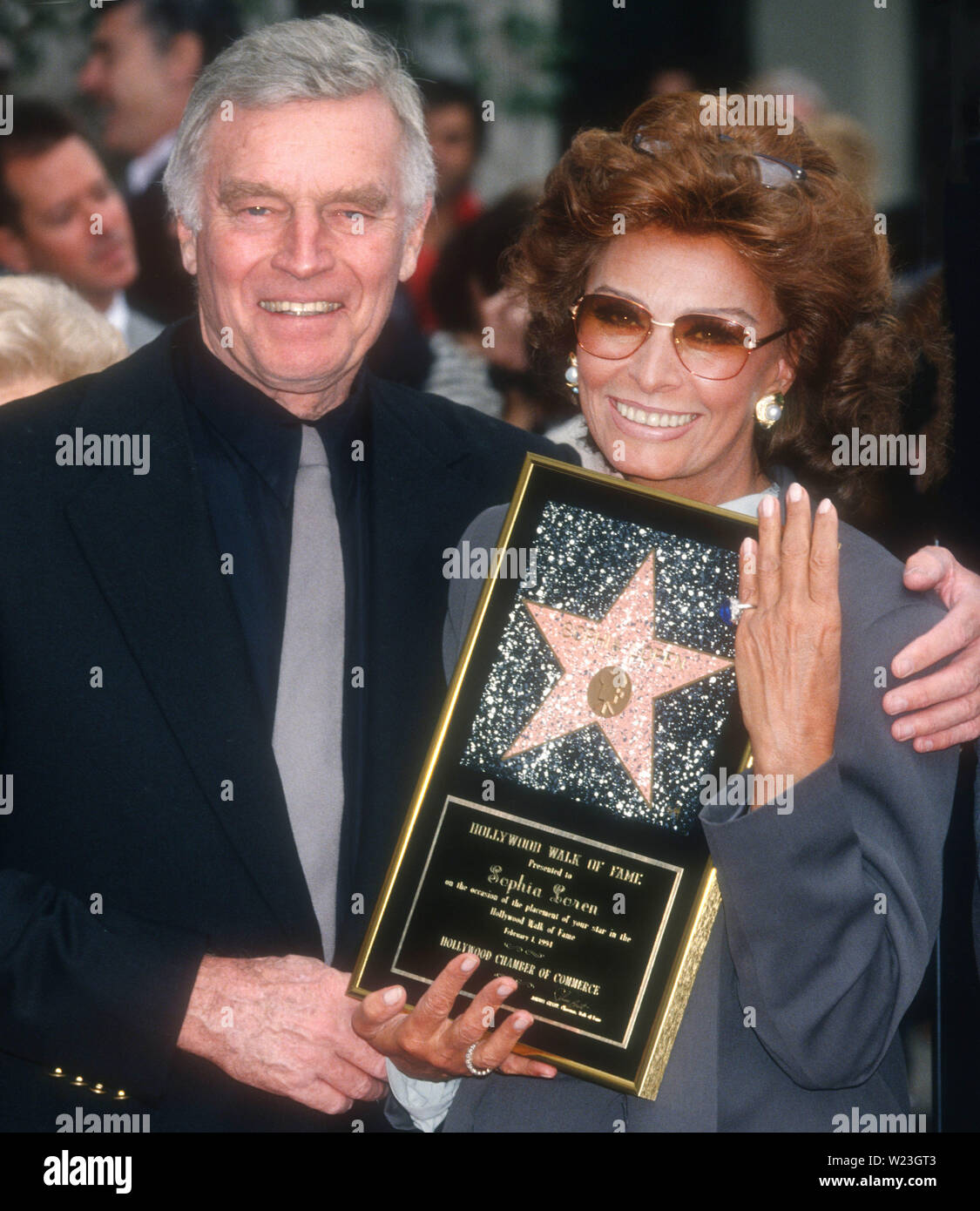 Charleton Heston Sophia Loren 1994 Photo By Michael Ferguson/PHOTOlink ...