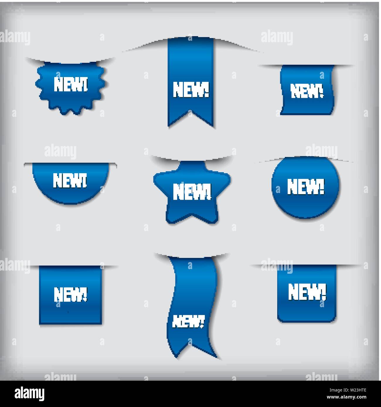 new labels blue Stock Vector Image & Art - Alamy