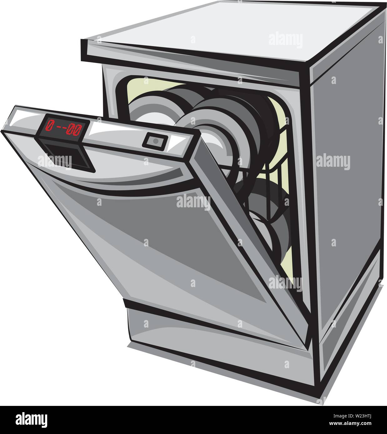 Dish machine Stock Vector Images - Alamy