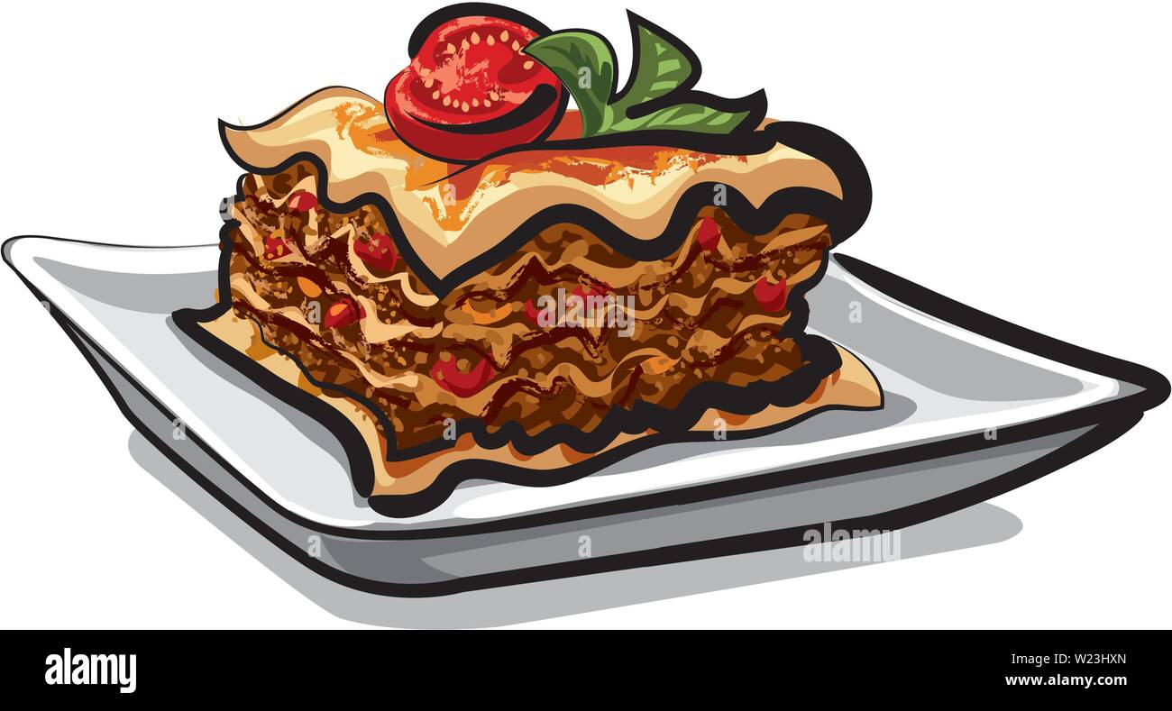 Italian lasagna bolognese sauce Stock Vector Images - Alamy