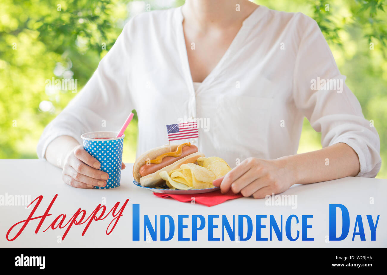woman celebrating american independence day Stock Photo - Alamy