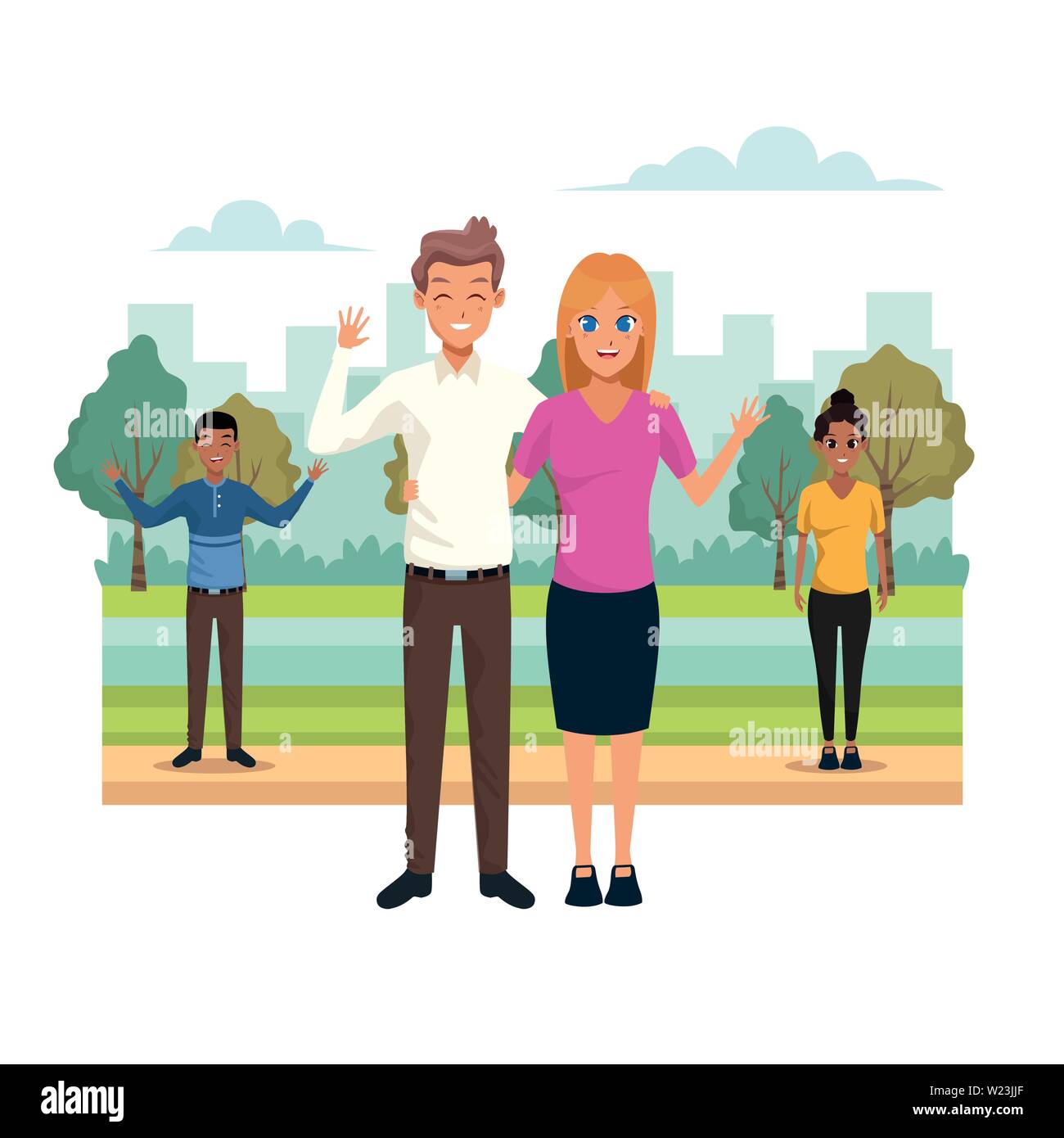 Young people in love hugging Cut Out Stock Images & Pictures - Alamy