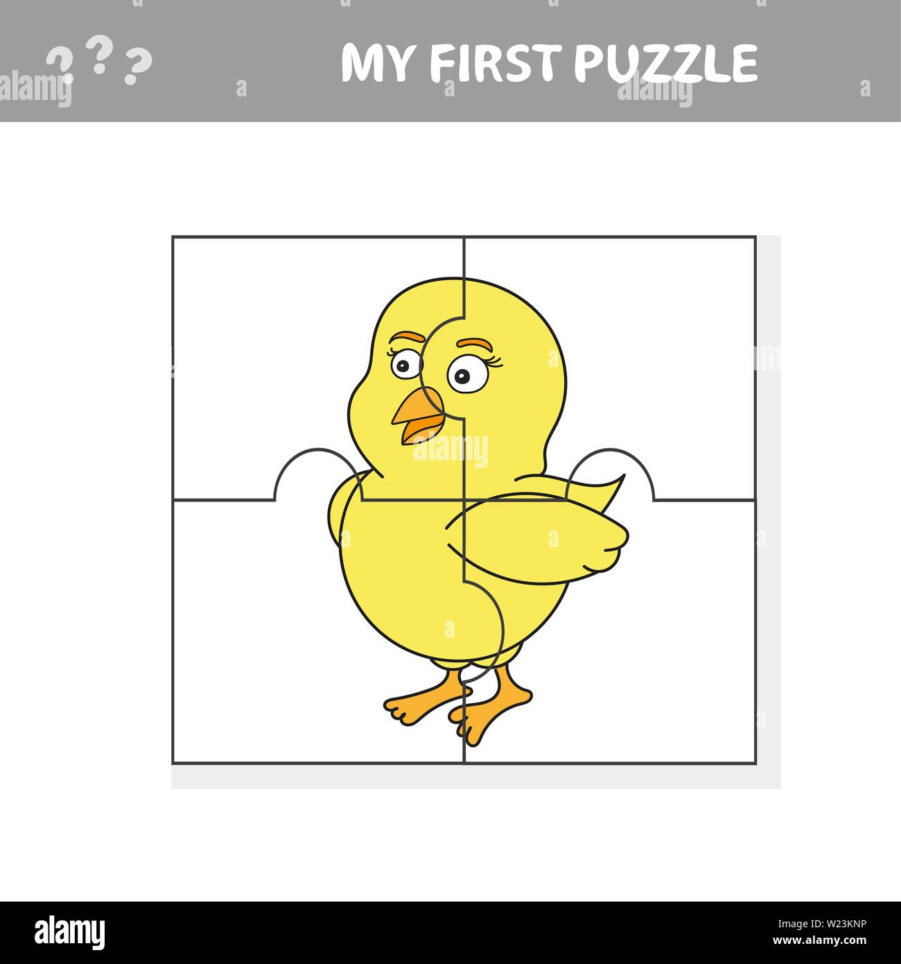 Cartoon Vector Illustration of Education Jigsaw Puzzle Game for ...