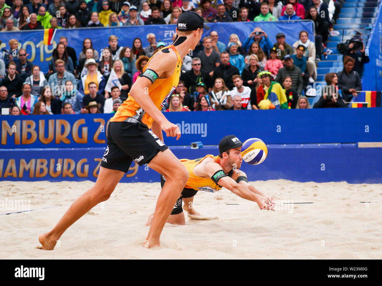 05 July 2019, Hamburg: Beach Volleyball, World Championship, in ...