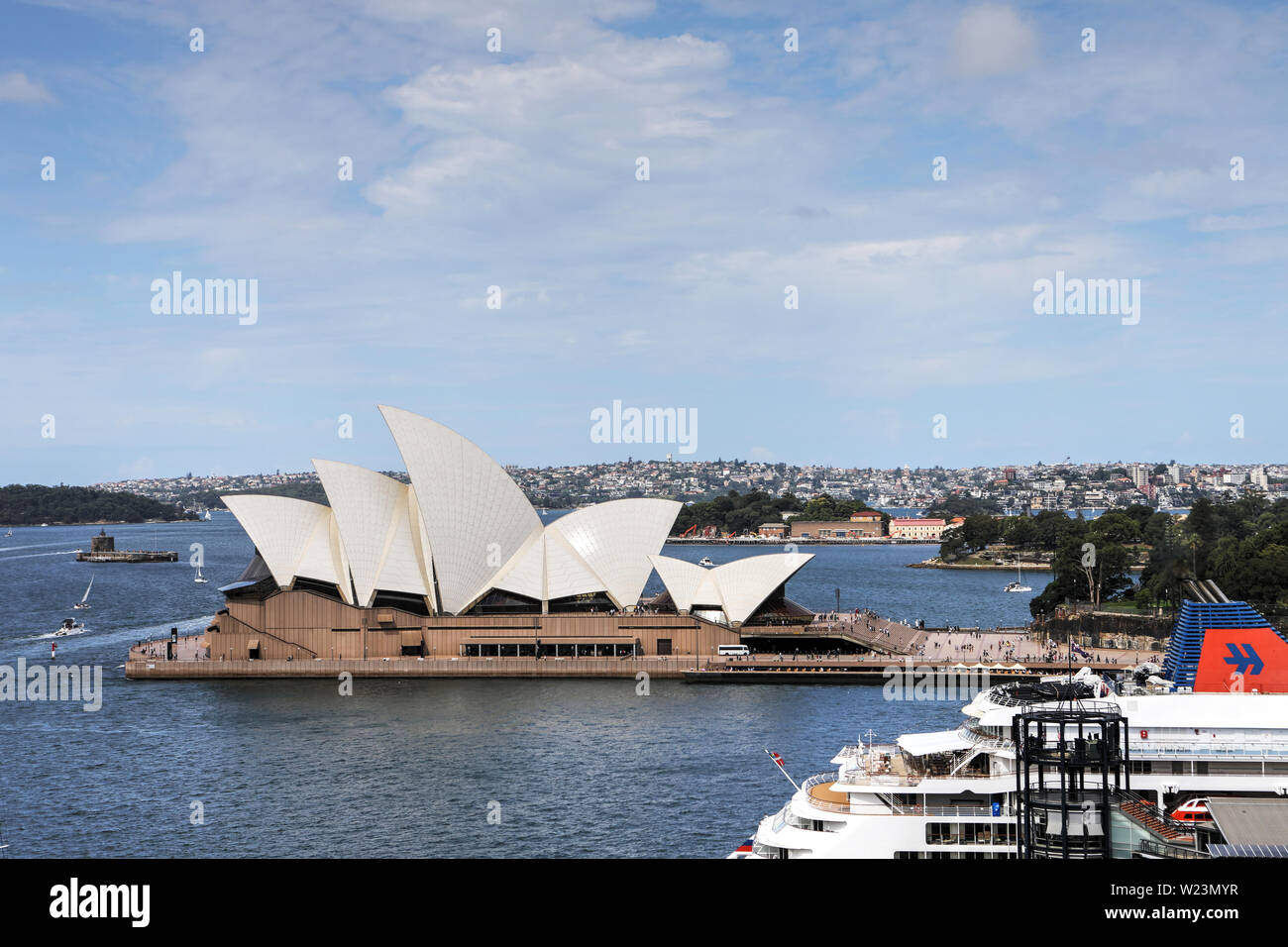 View of the Sydney Opera House in Australia. The Iconic building opened ...