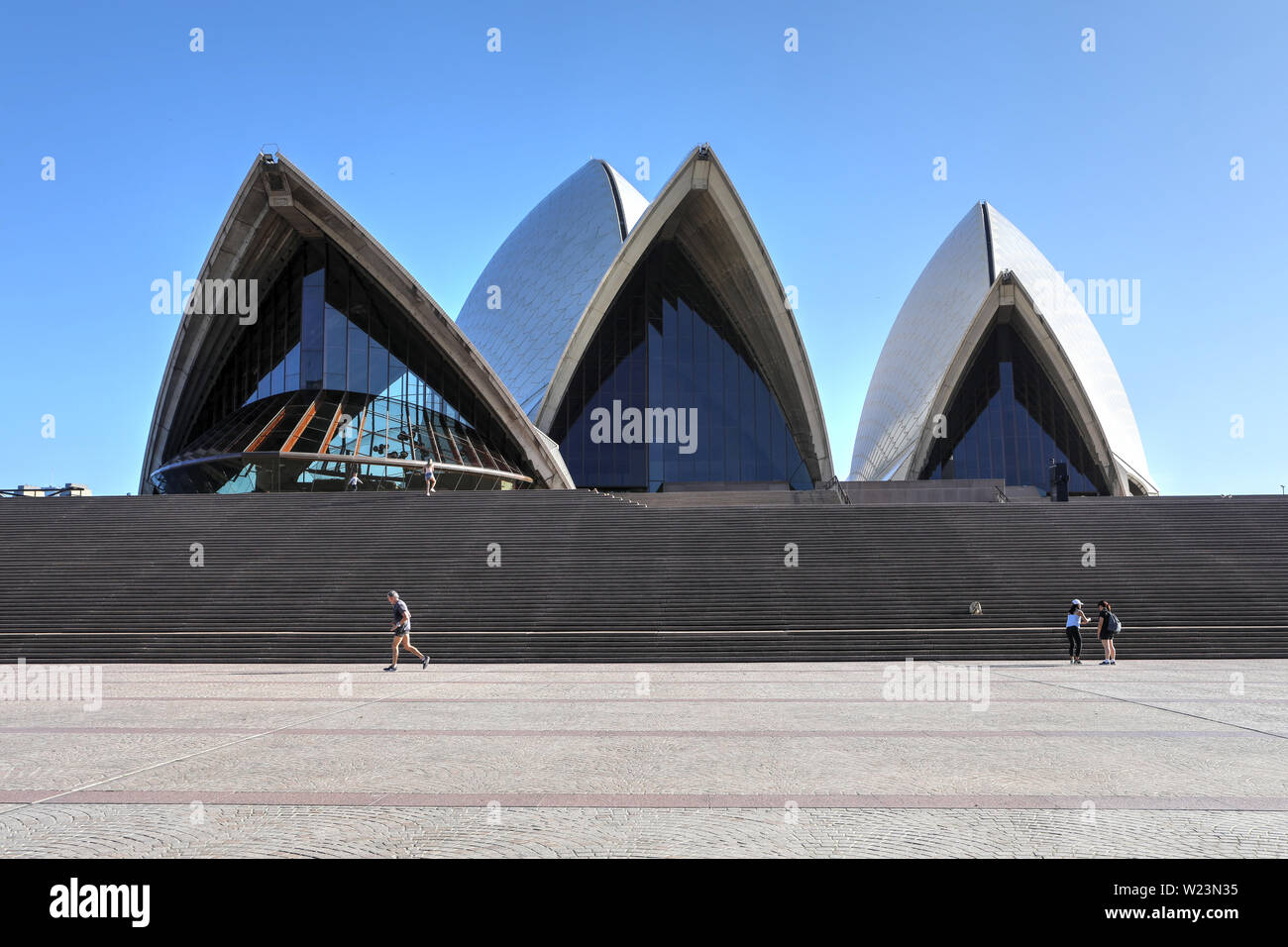 Front view of the Sydney Opera House in Australia. The Iconic building ...