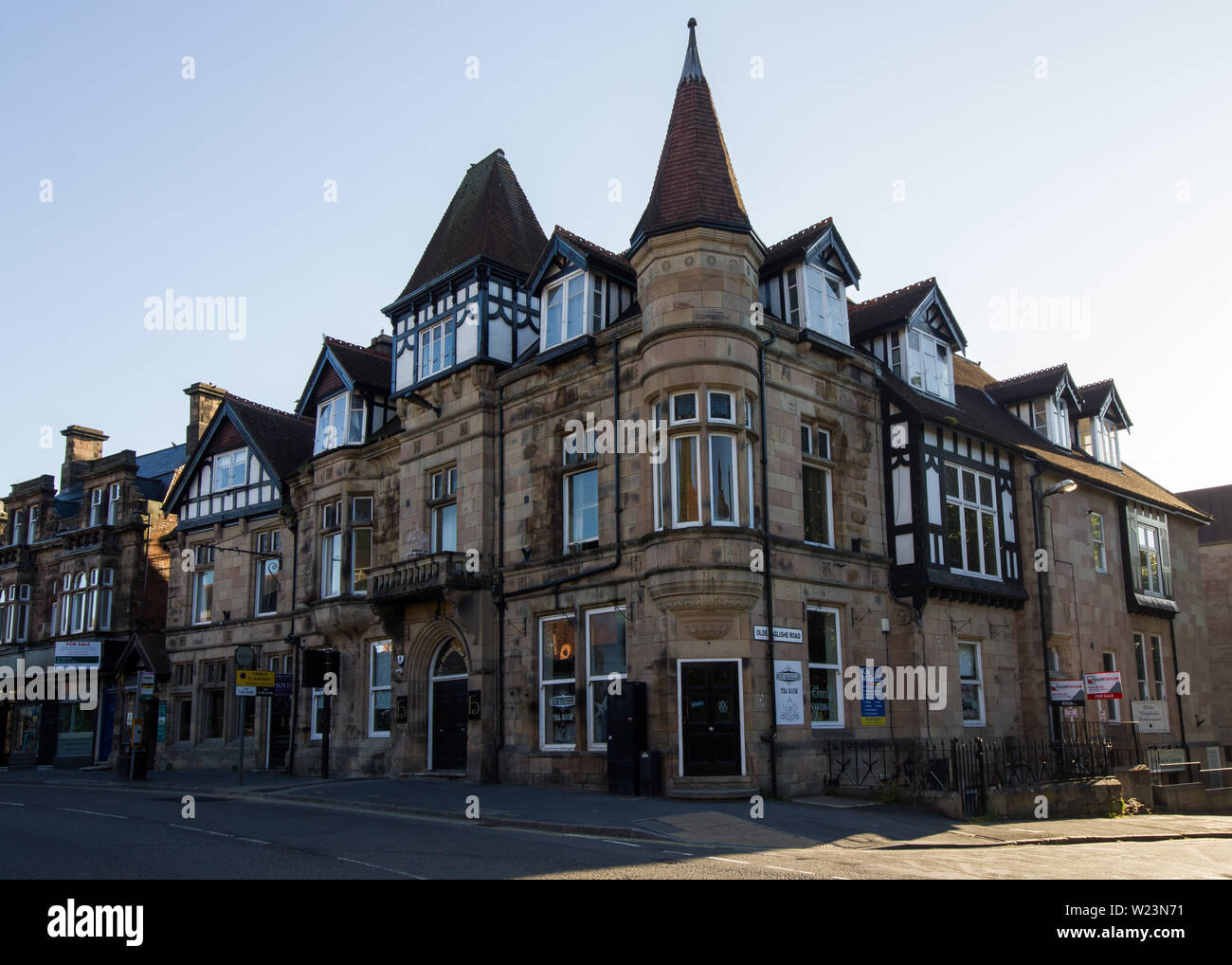 Stone buildings from Matlock Derbyshire UK Stock Photo - Alamy