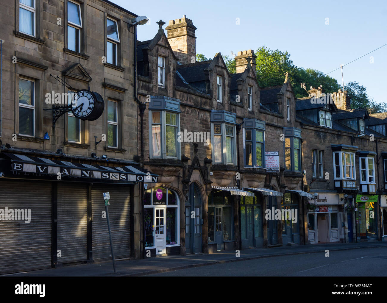 Stone buildings from Matlock Derbyshire UK Stock Photo - Alamy