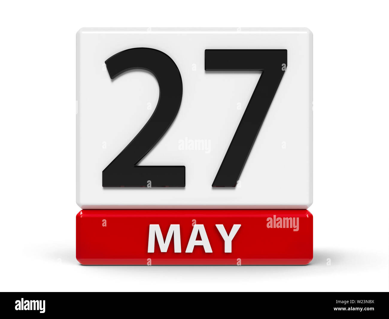Red and white calendar icon from cubes - The Twenty Seventh of May - on ...