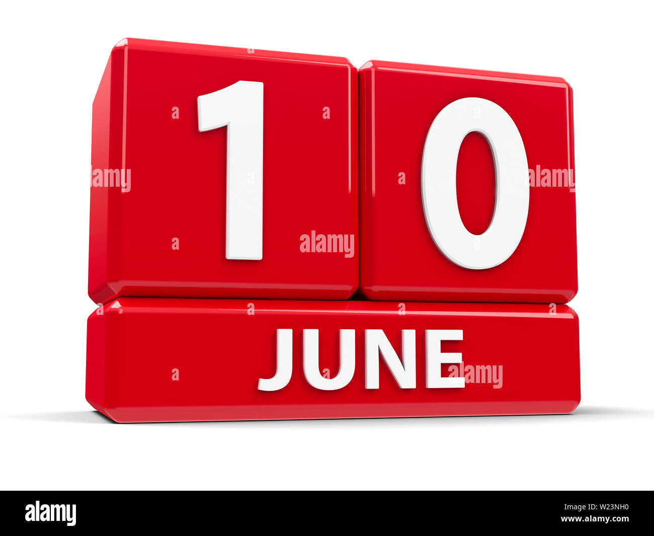 Red cubes - The Tenth of June - on a white table, three-dimensional ...