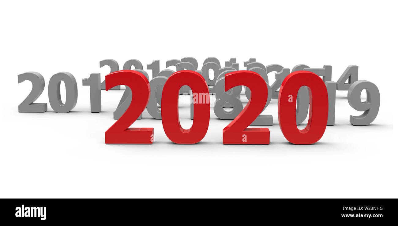 2020 come represents the new year 2020, three-dimensional rendering, 3D ...