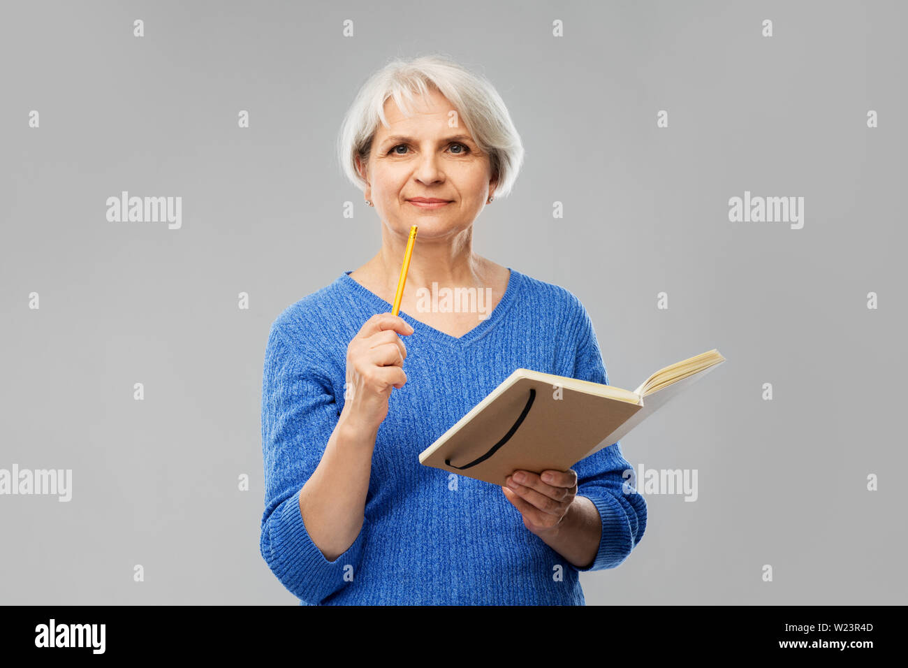 Senior woman female author writer how to hi-res stock photography and ...