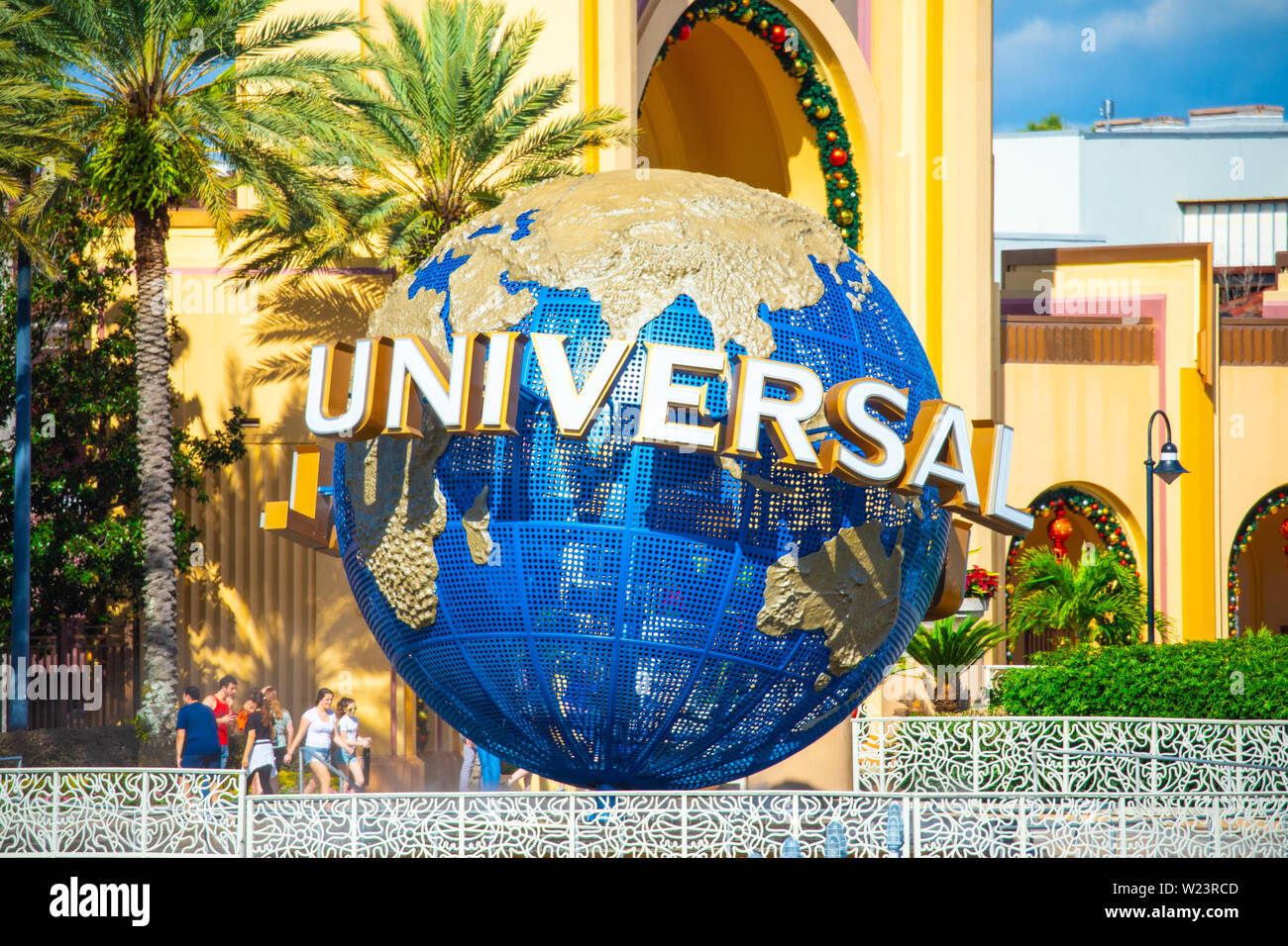 The famous Universal Globe at Universal Studios Florida theme park ...
