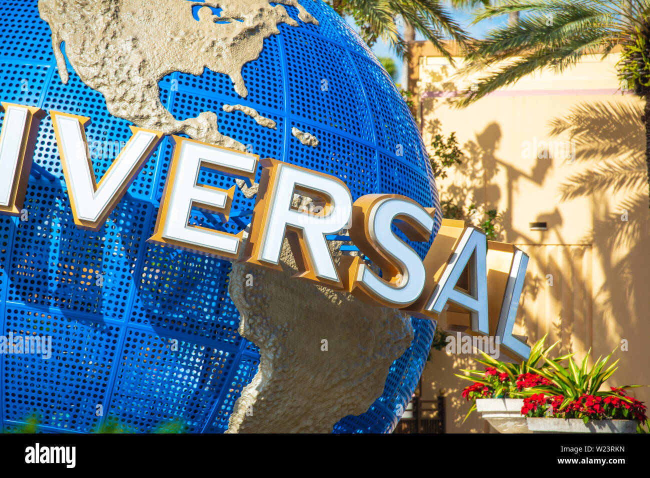 The famous Universal Globe at Universal Studios Florida theme park ...
