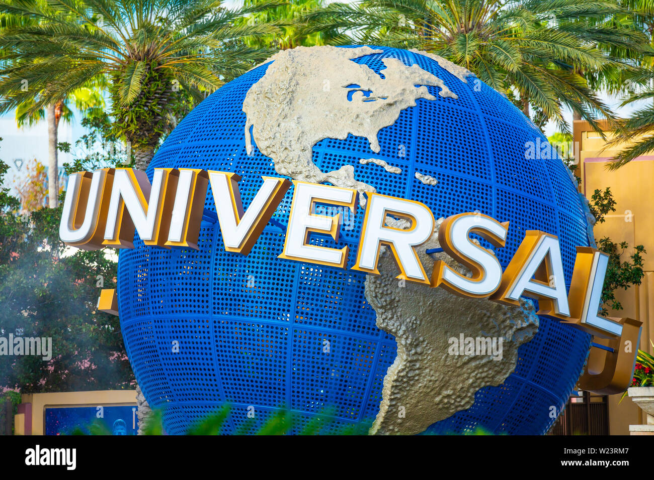 The famous Universal Globe at Universal Studios Florida theme park ...