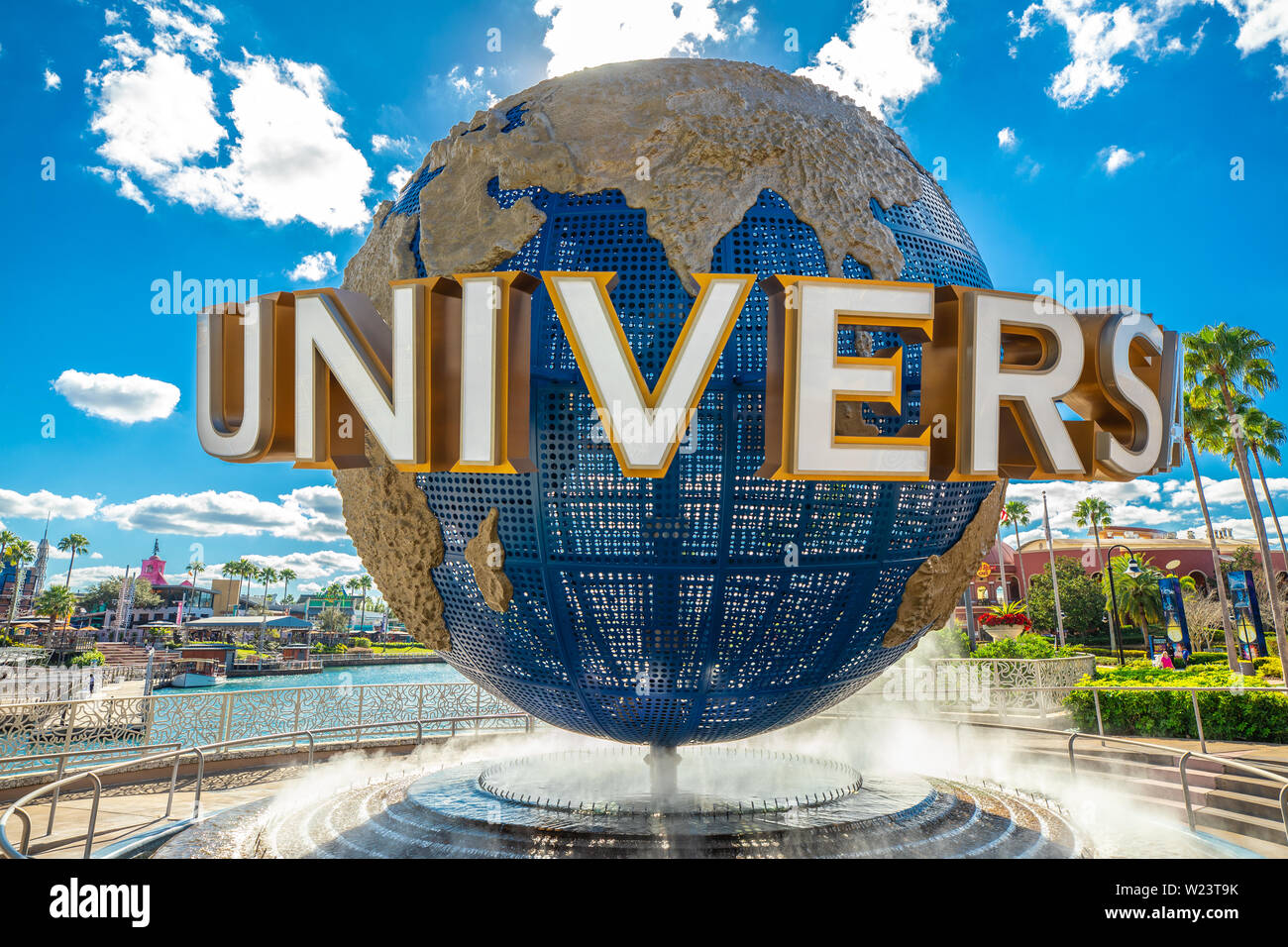 The famous Universal Globe at Universal Studios Florida theme park ...