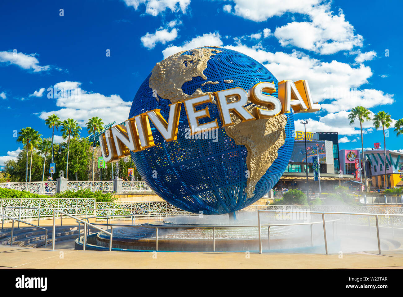 The famous Universal Globe at Universal Studios Florida theme park ...