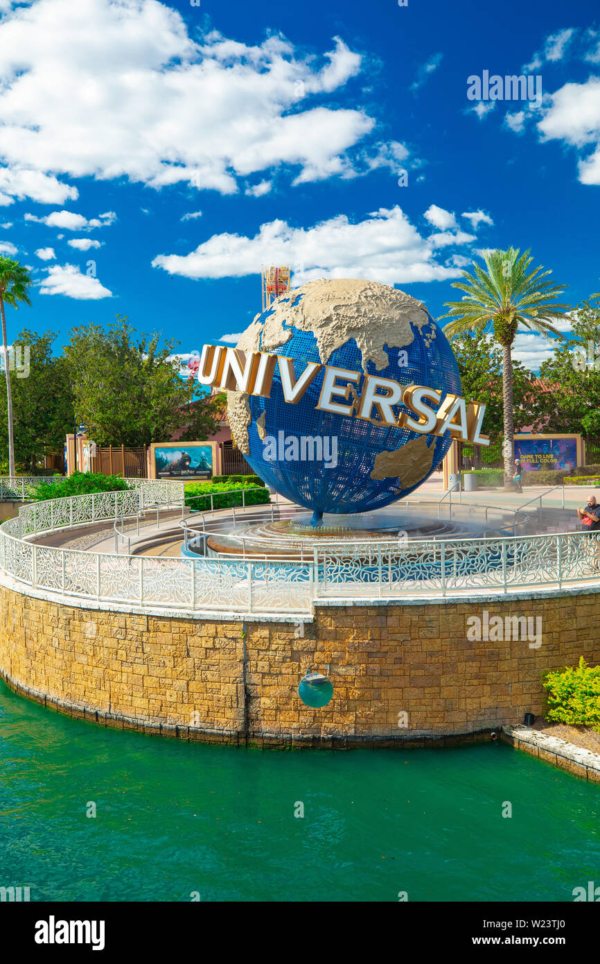 The famous Universal Globe at Universal Studios Florida theme park ...
