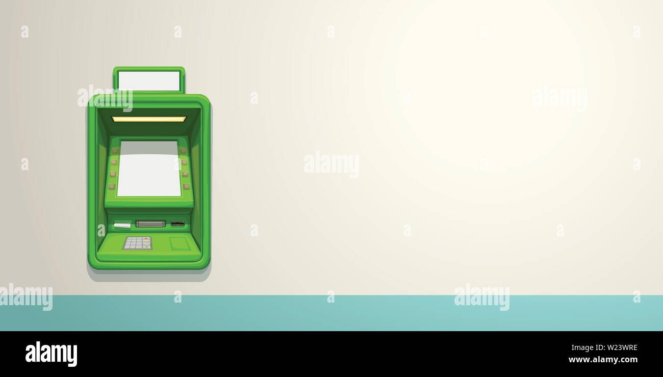 atm inside bright grey wall Stock Vector Image & Art - Alamy