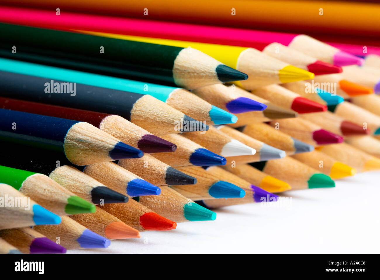 A set of colored pencils for drawing macro photography Stock Photo - Alamy