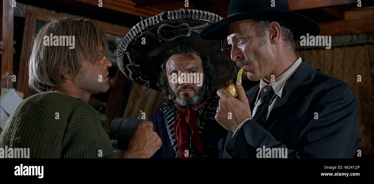 Rome. Italy. Klaus Kinski, Mario Brega and Lee Van Cleef in a scene in ...